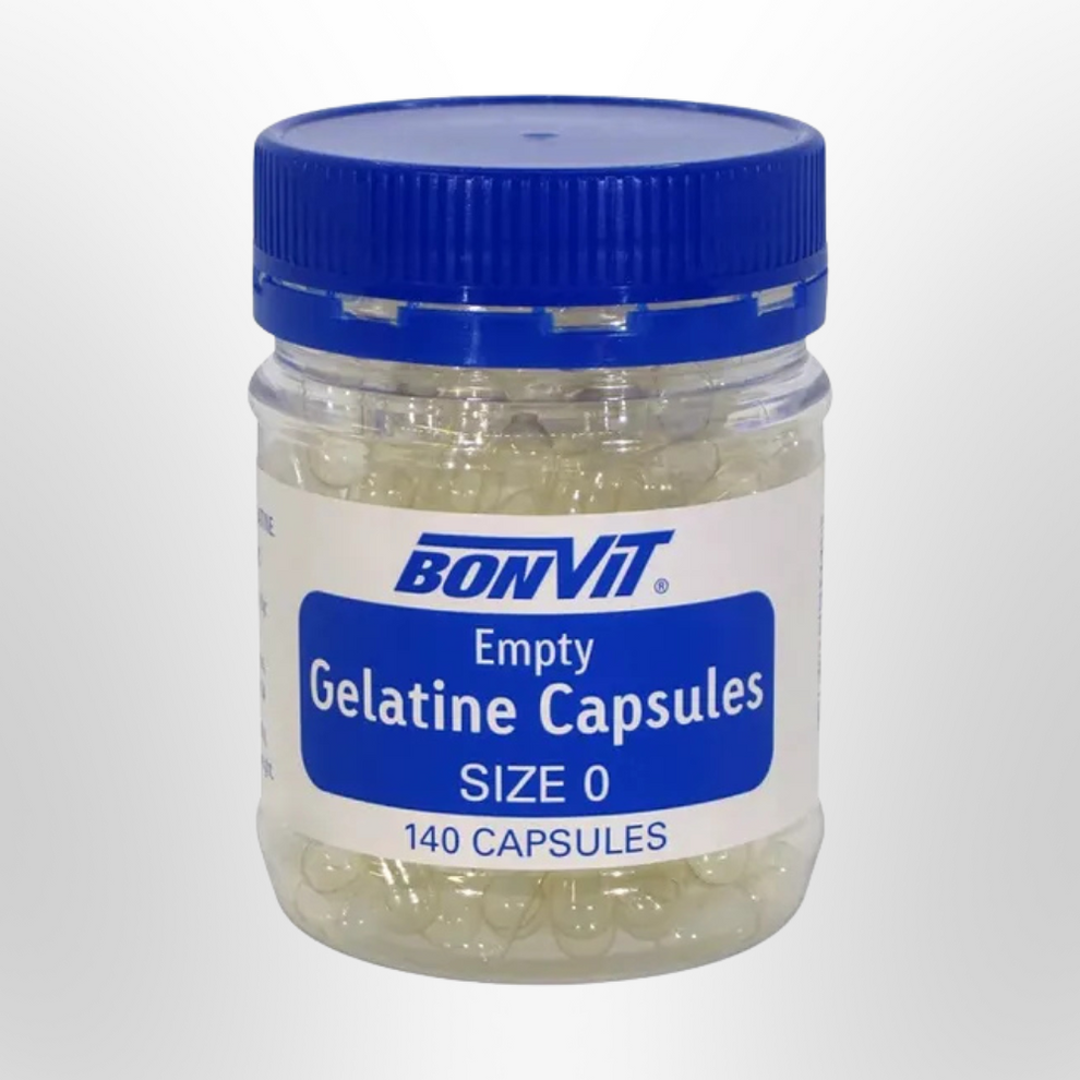 BONVIT Empty Gelatine Capsules 140 Caps Size 0 – Soltree Wholefoods