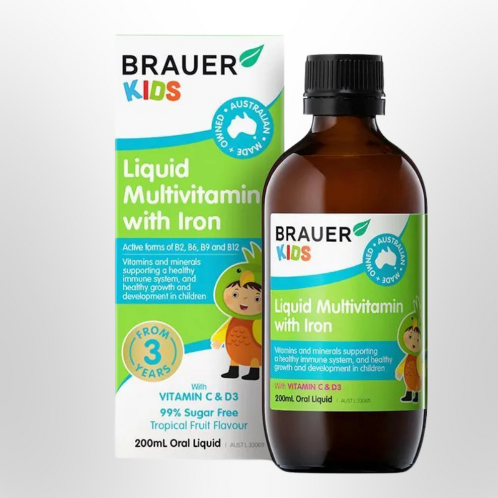 BRAUER Kids Liquid Multivitamin with Iron Oral Liquid 200ml | Soltree ...