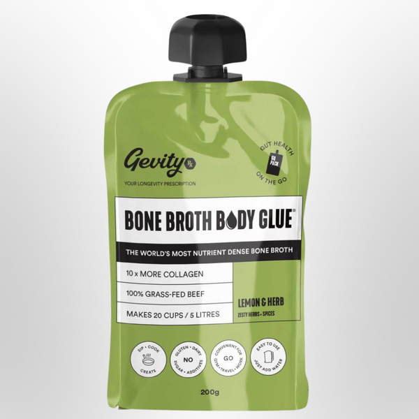 GEVITY Rx Bone Broth Body Glue Concentrate Go Pack Lemon & Herb 200g ...