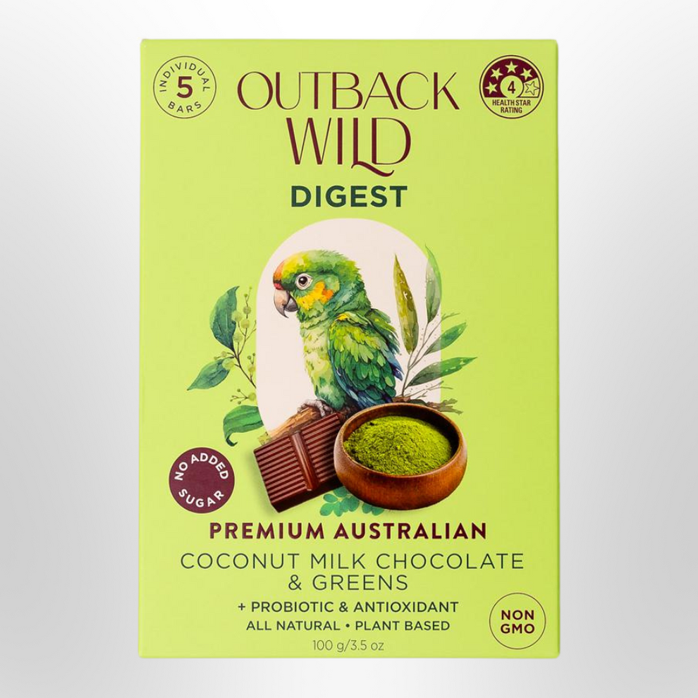 OUTBACK WILD DIGEST Coconut Milk Chocolate & Greens 20g x 5pk – Soltree ...