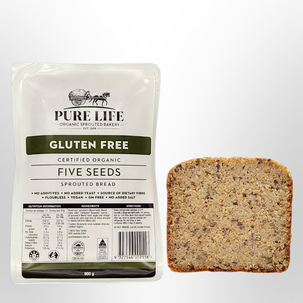 PLB Five Seeds Organic Gluten Free Sprouted Bread 900g PURE LIFE BAKER ...